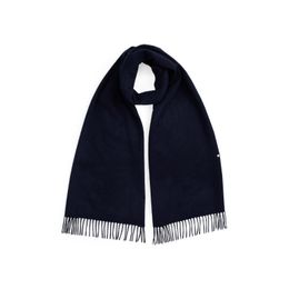 Tommy Hilfiger Herren Schal "TH FLAG CASHMERE", blau, Strick, Kaschmir, Modetücher, unifarben, mit Fransenabschluss 100% Kaschmir