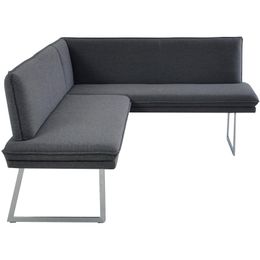K+w Komfort & Wohnen Eckbank, H:86cm T:60cm, grau, K+W KOMFORT & WOHNEN, Esszimmer, Sitzb&auml;nke, mit Sattlernaht und schmaler Kufe, langer Schenkel rechts oder links