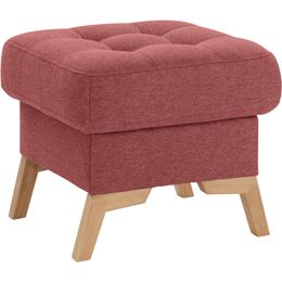 Hocker, B:56cm H:45cm T:56cm, orange, exxpo - SOFA FASHION, Webvelours (100% Polyester);Vintage (100% Polyester), Wohnzimmer, Hocker, "Fiord kompakt