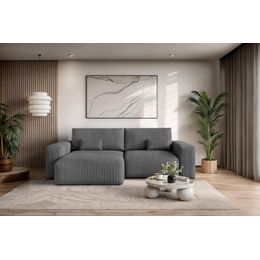 Ecksofa OTTO HOME, B:265cm H:89cm T:159cm, grau, 100% Polyester, Wohnzimmer, Sofas, "MATTS Schlafsofa mit Bettkasten, Maße B/T/H: 265/159/89 cm",