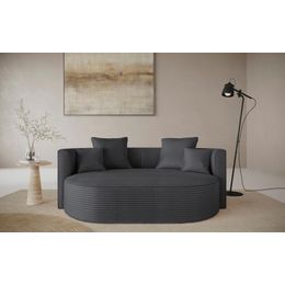 2,5-Sitzer, B:200cm H:98cm T:145cm, grau, LeGer Home by Lena Gercke, Sofas, "ISALIE, rundes Loungesofa, mit Kissen, perfekt gepolstert", moderne