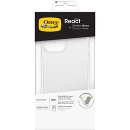Otterbox Backcover "React Hülle für iPhone 15, sturzsicher inkl. Schutzglas", Apple iPhone 15, transparent, Hüllen, ultraschlank, schützende Hülle,
