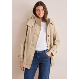Cecil Damen Cargojacke, braun, Gr. XXL, unifarben, Web, Obermaterial: 100% Baumwolle; Futter: 100% Polyester, Jacken, mit Kapuze in Tasche am Nacken