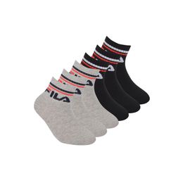 Fila M&auml;dchen Sneakersocken "Socken QUARTER JUNIOR SOCKS 6er Pack", Gr. 23, schwarz, Obermaterial: 80% Baumwolle CO. 18% Polyester PES. 2% Elasthan