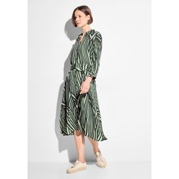 Cecil Damen Midikleid, gr&uuml;n, Gr. XXL, gestreift, Stoff, 100% Viskose, Kleider, mit Bindeg&uuml;rtel zum Taillieren
