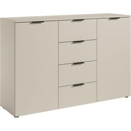 HBZ-MEBLE Sideboard HBZ, B:135cm H:90cm T:40cm, beige, Holzwerkstoff, Wohnzimmer, Sideboards, "Linz Kommode, BxHxT 135x90x40cm", Breite 135cm,Lip-Griff,