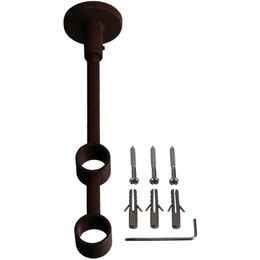 Doppeltr&auml;ger Liedeco, L:21cm &Oslash;:2cm, braun, Gardinenstangenhalterungen, f&uuml;r Gardinenstangen &Oslash; 20 mm