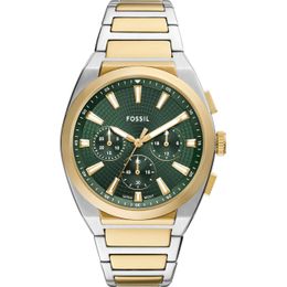 Fossil Herren Chronograph "EVERETT", gold, Armbanduhren, Quarzuhr, Armbanduhr, Herrenuhr, Edelstahlarmband, analog
