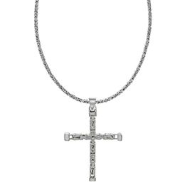 Firetti Herren Kette mit Anhänger "Schmuck Geschenk Silber 925 Halsschmuck Halskette 4-kant Königskette", Silber 925 (Sterlingsilber), L: 55 B: