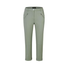 GOLDNER Damen 7/8-Hose "Kurzgröße Lässige Chinohose mit Peach-Finish"baummoos, Gr. 19, Obermaterial: 97% Baumwolle CO. 3% Elasthan EL., Hosen