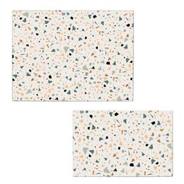 zeller PRESENT Schneidebrett "Terrazzo'", B/H/L: 30cm x 20cm, wei&szlig;, K&uuml;che, Schneidebretter, extra Halt dank Silikon F&uuml;&szlig;e, 2-teilig, 30x20 cm