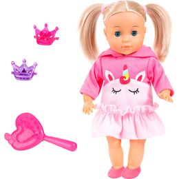 BAYER Jungen Stehpuppe "Little Love, Charlene 33 cm"rosa, Kunststoff, Puppen, mit Schlafaugen und Babygeräuschen