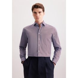 Seidensticker Herren Businesshemd "Schwarze Rose"bordaux, Gr. 43, gemustert, 100% Baumwolle, Hemden, Regular 1/1 Kentkragen Geometrische Muster