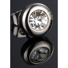 Firetti Damen Single-Ohrstecker "Schmuck Geschenk Ohrschmuck einzeln Glamour", 8mm, Edelstahl, silber, Edelstahl, Ohrringe, mit Zirkonia (synth.)