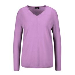 GOLDNER Damen Strickpullover "Kurzgr&ouml;&szlig;e Kaschmirpullover mit V-Ausschnitt", lila, Gr. 22, Obermaterial: 100% Kaschmir WS., Pullover