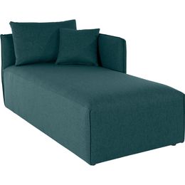 Ottomane OTTO HOME, B:90cm H:74cm T:172cm, blau, Samtoptik (100% Polyester);Struktur (100% Polypropylen);Webstoff (100% Polyester);Struktur fein