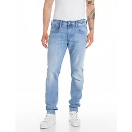 Replay Herren Slim-fit-Jeans "Anbass", blau, Gr. 28, Denim/Jeans, Obermaterial: 99% Baumwolle, 1% Elasthan, Jeans