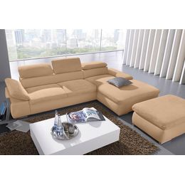 Sit & More Ecksofa SIT & MORE, B:286cm H:73cm T:174cm, braun, 100% Polyester;Luxus-Kunstleder/Struktur (88% Polyester, 12% Polyamid), Wohnzimmer, Sofas,