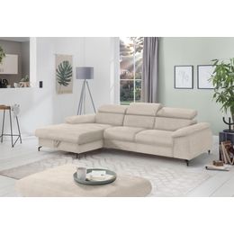 Ecksofa COTTA, B:244cm H:72cm T:166cm, beige, Microfaser (100% Polyester);Flachgewebe (100% Polyester), Wohnzimmer, Sofas, "Kitty L-Form, B: 242 cm",