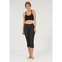 ENDURANCE ATHLECIA ATHLECIA Damen Trainingstights "HERBE MELANGE", schwarz, Gr. 46, meliert, 57% Polyamid, 28% Polyester, 15% Elasthan, Hosen, mit langlebigem