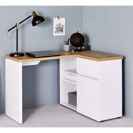 Eckschreibtisch Jahnke, B:117cm H:76,2cm T:90cm, braun, B&uuml;ro, Tische, "CU-LIBRE 125 E", wechselseitig montierbar