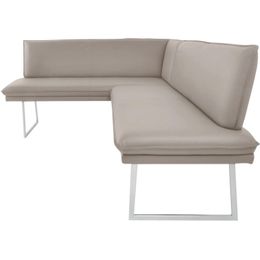 K+w Komfort & Wohnen Eckbank, H:86cm T:60cm, grau, K+W KOMFORT & WOHNEN, Esszimmer, Sitzb&auml;nke, mit Sattlernaht und schmaler Kufe, langer Schenkel rechts oder links