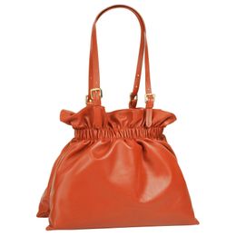 Samantha Look Damen Shopper, orange, Leder, unifarben, Taschen, echt Leder, Made in Italy
