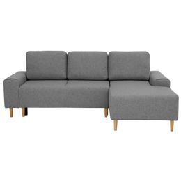 Ecksofa Home Affaire, B:235cm H:93cm T:160cm, grau, Microfaser PRIMABELLE (100% Polyester);Samtoptik (100% Polyester);Struktur fein (100% Polyester),