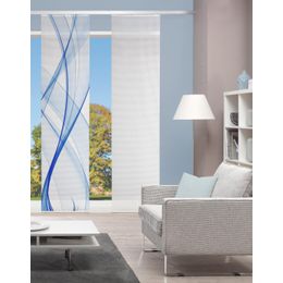 Schiebegardine Vision, B:60cm H:260cm, blau, Polyester, Wohnzimmer, Gardinen, "PACOLIA", SCHIEBEVORHANG, BAMBUS, DIGITALDRUCK