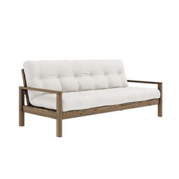 Schlafsofa Karup Design, B:205cm H:79cm T:95cm, beige, Matratzenmaterialzusammensetzung: Futonmatratze mit Knopfheftung, H&ouml;he 14 cm, aus recyceleten