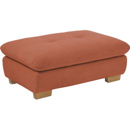 Hockerbank, B:106cm H:43cm T:74cm, orange, SET ONE BY Musterring, Cord GCT (92% Polyester, 8% Nylon), Hocker, "1200", Passend zur Serie SO 1200, 106