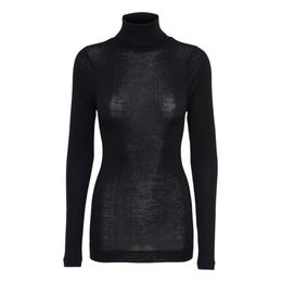 SEAMLESS BASIC Damen Strickpullover "Seamless Basic Shirt Woolen Lola"schwarz, Obermaterial: 100% Wolle, Pullover