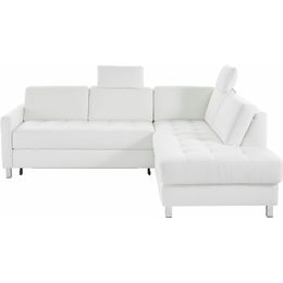 Sit & More Ecksofa SIT & MORE, B:233cm H:78cm T:196cm, wei&szlig;, Struktur fein (100% Polyester);Struktur (100% Polyester), Wohnzimmer, Sofas, "Pablo L-Form",