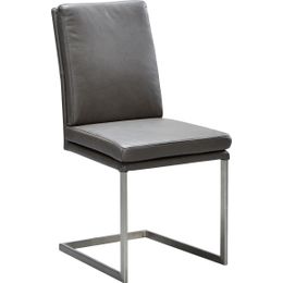 K+w Komfort & Wohnen Freischwinger, B:47cm H:96cm T:64cm, grau, K+W KOMFORT & WOHNEN, St&uuml;hle, stabiles Hochkantrohr, Untergestell in Edelstahloptik oder schwarz