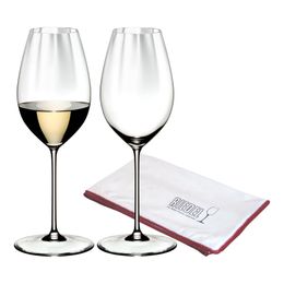 Wei&szlig;weinglas "Sauvignon Blanc Gl&auml;ser inkl. Poliertuch Performance 440 ml 2er Set transparent", transparent, RIEDEL THE WINE GLASS COMPANY, Trinkgef&auml;&szlig;e