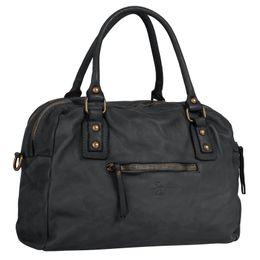 Samantha Look Damen Shopper, grau, Leder, leicht gl&auml;nzend, unifarben, Taschen, echt Leder, Made in Italy