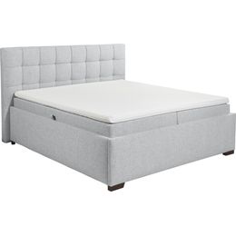 Boxbett, B:203cm L:213cm, grau, ED EXCITING DESIGN, 100% Polyester, Komplettbetten, "Artos", inkl. zwei Bettk&auml;sten