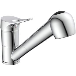 EISL&reg; Sp&uuml;ltischarmatur EISL, B:5,2cm H:17,2cm T:24cm, grau, Kunststoff, Messing, K&uuml;che, Armaturen, "Verona", mit Geschirrbrause, Wasserhahn ausziehbar, 360