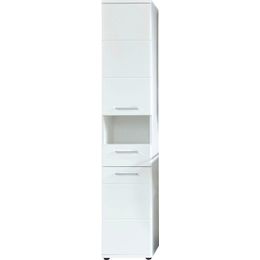 Hochschrank Welltime, B:37cm H:189cm T:34cm, weiß, FSC-zertifizierter Holzwerkstoff, Badezimmer, Schränke, "Mora", Hochschrank mit 2 Türen, 1