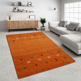 Wollteppich Theko, B:240cm H:14mm L:340cm, orange, Wolle, Teppiche, "Gabbeh Motiv, Handgefertigt, Teppich, Tiermotiv, reine Wolle", reine Wolle,