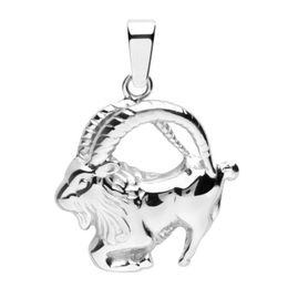 OSTSEE-SCHMUCK Damen Kettenanh&auml;nger "OSTSEE-SCHMUCK Anh&auml;nger Tierkreiszeichen Steinbock", 26 x 18mm, Silber 925 (Sterlingsilber), 1,8 g, wei&szlig;, Silber