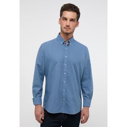 Eterna Herren Langarmhemd "MODERN FIT", blau, Gr. L, 70% cotton, 30% Lyocell, Hemden