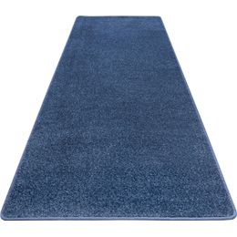 L&auml;ufer, B:80cm H:7mm L:150cm, blau, HANSE HOME EXCLUSIV, Polypropylen, Flur, Teppiche, "Liberty", Uni-Meliert, robust, kr&auml;ftige Farben, rundherum