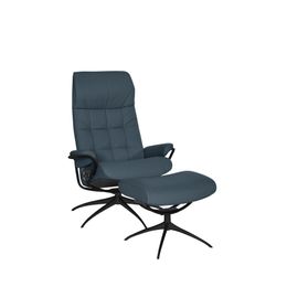 stressless "London" Set, Relaxsessel mit Hocker, mit Hocker, High Back, mit Star Base, Gestell Schwarz