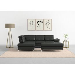 Sit & More Ecksofa SIT & MORE, B:274cm H:87cm T:230cm, grau, Wohnzimmer, Sofas, "Cabrio L-Form, B: 274 cm, mit Sitztiefen-, Arm- & Kopfteilverstellung", 3