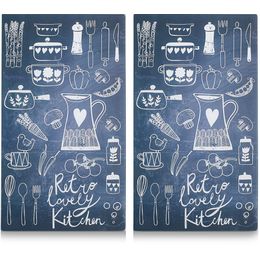 zeller PRESENT Schneide- und Abdeckplatte "Lovely Kitchen", B/H/L: 30cm x 52cm, 2 Stk., schwarz, Herdabdeckplatten, 6 rutschfesten Elastikf&uuml;&szlig;en pro