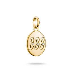 Thomas Sabo Damen Charm-Einhänger "Charm Angel Number 333 vergoldet - Connect", gold, Silber 925 (recycelt), Charms, mit Zirkonia (synth.)
