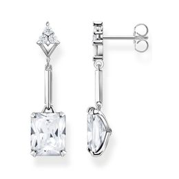 Thomas Sabo Damen Paar Ohrstecker "wei&szlig;er Stein silber, H2177-051-14", Silber 925 (recycelt), bunt, Silber 925 (recycelt), Ohrringe, mit Zirkonia