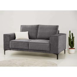 2-Sitzer OTTO HOME, B:164cm H:85cm T:83cm, grau, 100% Polyester, Sofas, "Kompaktsofa Oland, Struktur, Flachgewebe, Luxus-Microfaser, Boucle", 164 cm,