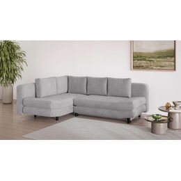 Ecksofa Home Affaire, B:234cm H:85cm T:179cm, grau, 100% Polyester, Wohnzimmer, Sofas, "LENNARA Schlafsofa mit Bettkasten, Maße B/T/H: 234/179/85